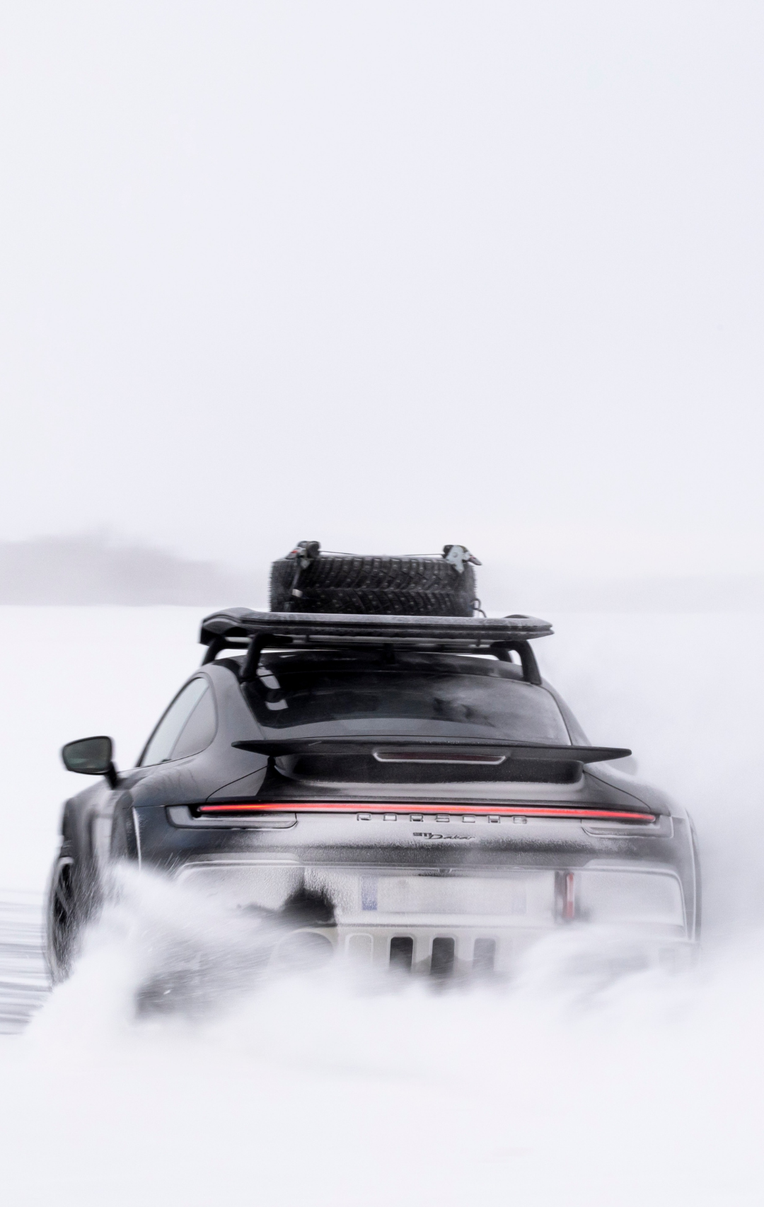 The Porsche 911 Dakar on ice in Swedish Lapland.